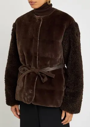 Moncler Jouillat Quilted Faux Fur Jacket