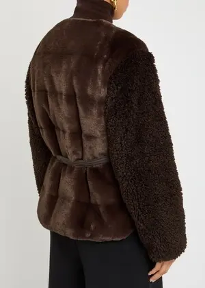 Moncler Jouillat Quilted Faux Fur Jacket