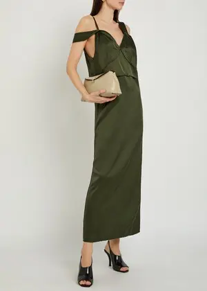 TOTEME V-neck Satin Midi Slip Dress