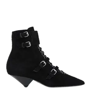 Saint Laurent Lace-up Pointed Toe Ankle Boots