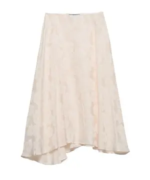 Prada Floral Jacquard Asymmetrical Skirt