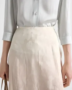 Prada Floral Jacquard Asymmetrical Skirt
