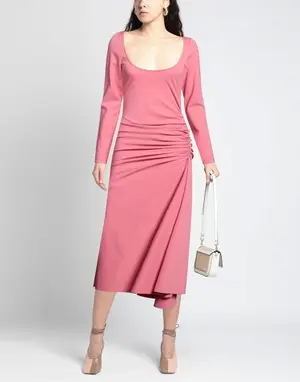 Marni Crewneck Long Sleeve Gathered Midi Dress