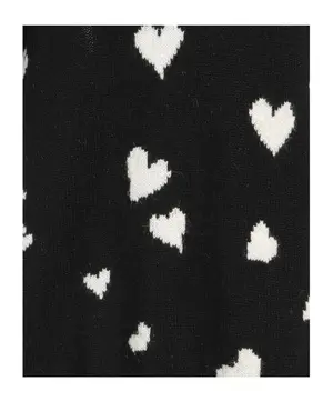 Marni Two-tone Heart Print V-neck Knit Top