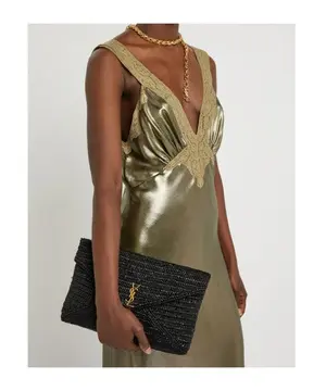 Saint Laurent Envelope Suede Pouch