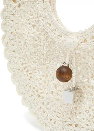 Jacquemus Le Petit Rond Spiaggia Raffia Basket Bag