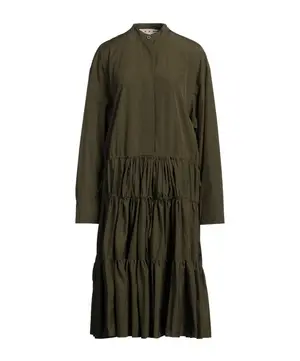 Marni Solid Color Long-sleeve Shirt Dress - Green