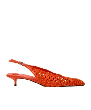 Jacquemus Les Slingbacks Cubisto 35 Leather Slingback Pumps - Red