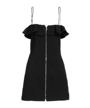 GANNI Party Dress With Deep V-neck And Zipper Closure