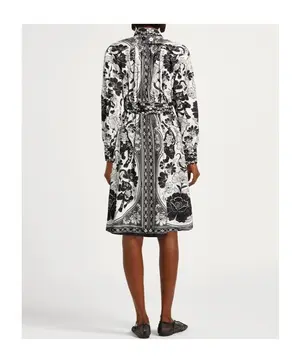 Farm Rio Long-sleeved Printed Midi Dress