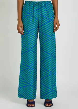 Dries Van Noten Puvis Striped Silk Trousers