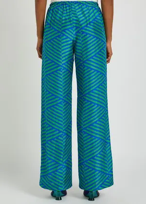 Dries Van Noten Puvis Striped Silk Trousers