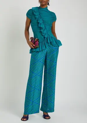 Dries Van Noten Puvis Striped Silk Trousers