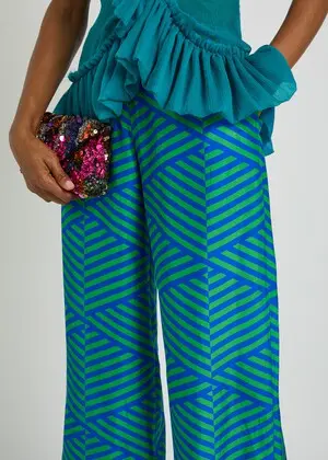 Dries Van Noten Puvis Striped Silk Trousers