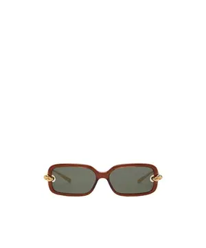 Bottega Veneta Bottega Veneta Acetate Rectangle Frame Sunglasses Gray