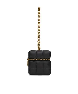 Saint Laurent Cassandre Matelassé Carré Mini Cube On Chain In Lambskin
