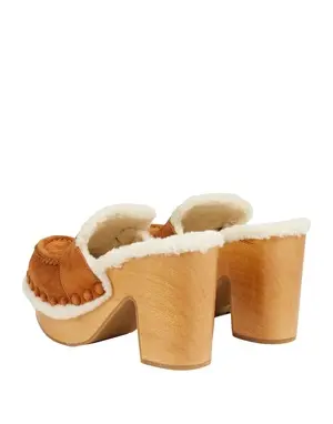 Chloé Suede Effect Mules With Block Heel