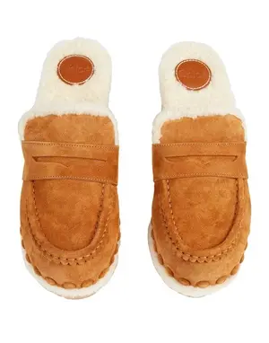 Chloé Suede Effect Mules With Block Heel