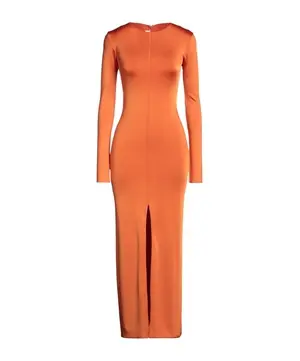 Marni Fitted Long Sleeve Maxi Dress - Orange