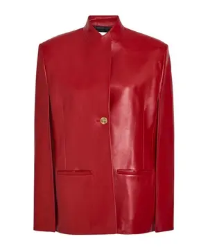 Khaite Dolso Open-sleeve Leather Jacket - Red