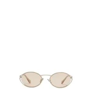 Miu Miu Oval-frame Sunglasses - Nude