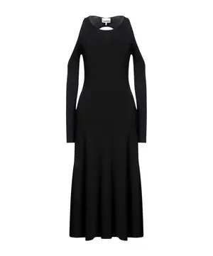 GANNI Ribbed Jersey Flared Dress