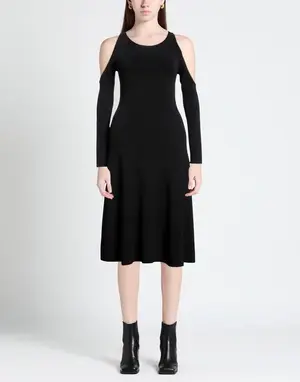 GANNI Ribbed Jersey Flared Dress