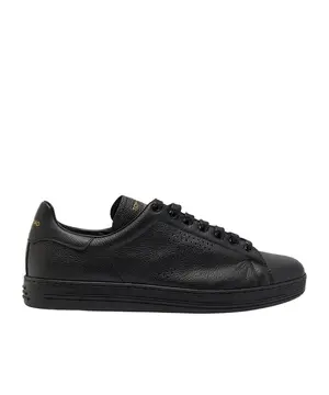 TOM FORD Warwick Grained Leather Sneakers - Black