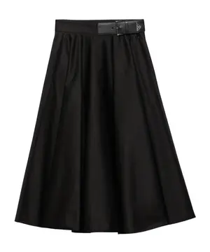 Prada Pleated Midi Skirt With Belted Waist