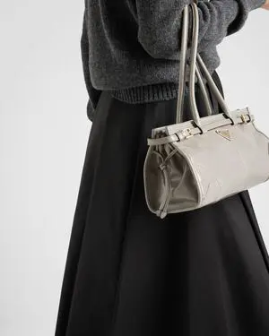 Prada Pleated Midi Skirt With Belted Waist