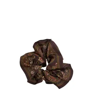 Saint Laurent Paisley-print Silk Scrunchie - Black