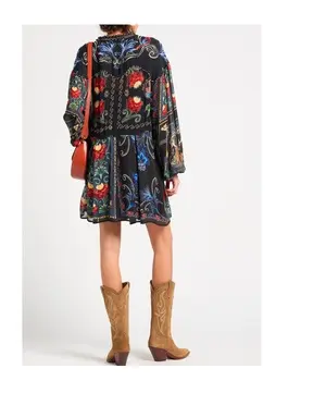 Farm Rio Long Sleeved Printed Dress