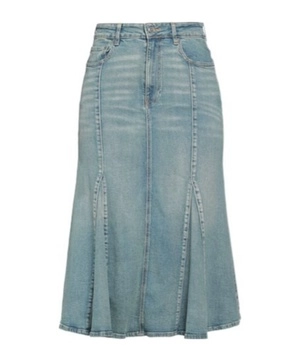 GANNI Flared Denim Skirt