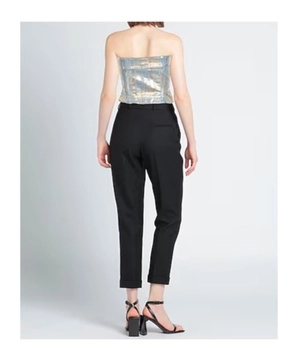 GANNI Off-the-shoulder Sleeveless Metallic Bandeau Top