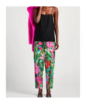 Farm Rio Floral Print Drawstring Waist Pants