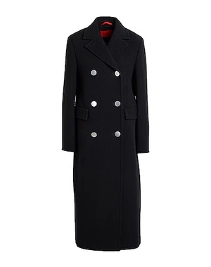 MAXCO. Max&co. Double-breasted Wool Coat With Belted Detail - Black