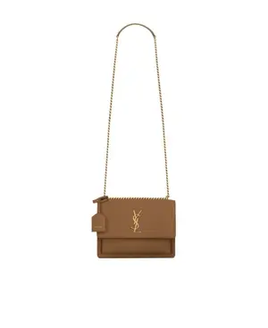 Saint Laurent Saint Laurent Sunset Chained Medium Shoulder Bag Brown