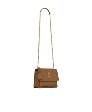 Saint Laurent Sunset Chained Medium Shoulder Bag - Brown