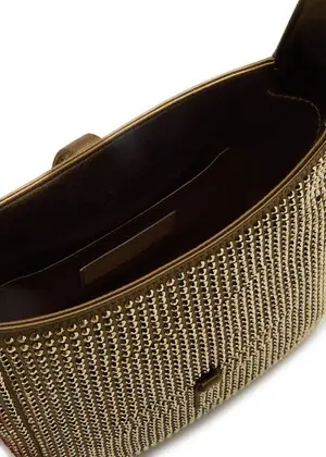 Saint Laurent Le 5 À 7 Mini Embellished Satin Shoulder Bag