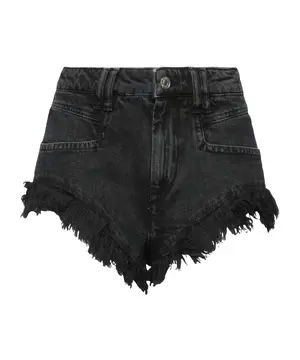 Isabel Marant Étoile High Waisted Frayed Denim Shorts