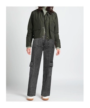 GANNI High Waisted Cargo Denim Trousers