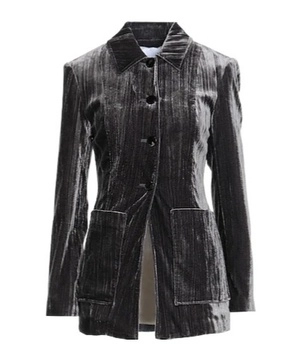 GANNI Velvet Crinkled Blazer