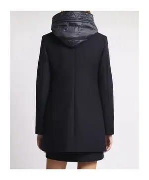 FAY Hooded Wool Coat - Blue