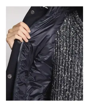 FAY Hooded Wool Coat - Blue