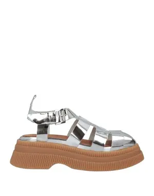 GANNI Metallic Leather Fisherman Sandals