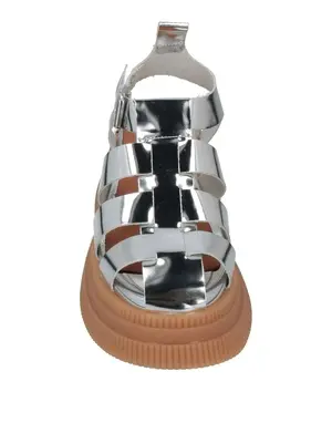 GANNI Metallic Leather Fisherman Sandals