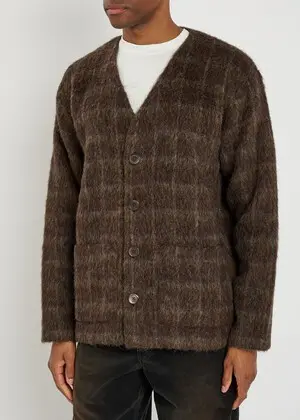 Our Legacy Checked Brushed Wool-blend Cardigan