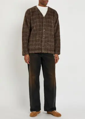 Our Legacy Checked Brushed Wool-blend Cardigan