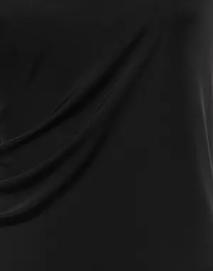 Saint Laurent One-shoulder Knitted Vest With Pleated Details