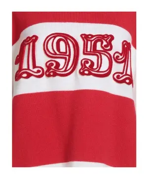 Max Mara Striped Knit Sweater With Embellished Detail